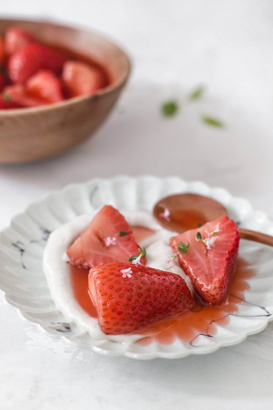 Apple Cider Rose Poached Strawberries - Rezel Kealoha