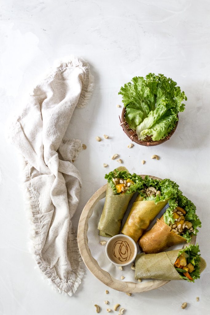 Fresh Lumpia with Cashew Date Sauce - Rezel Kealoha