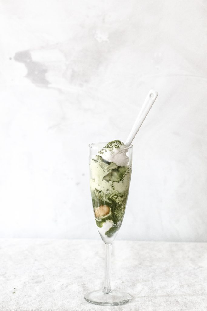 Japanese Style Parfait with Matcha Pandan Syrup - Rezel Kealoha