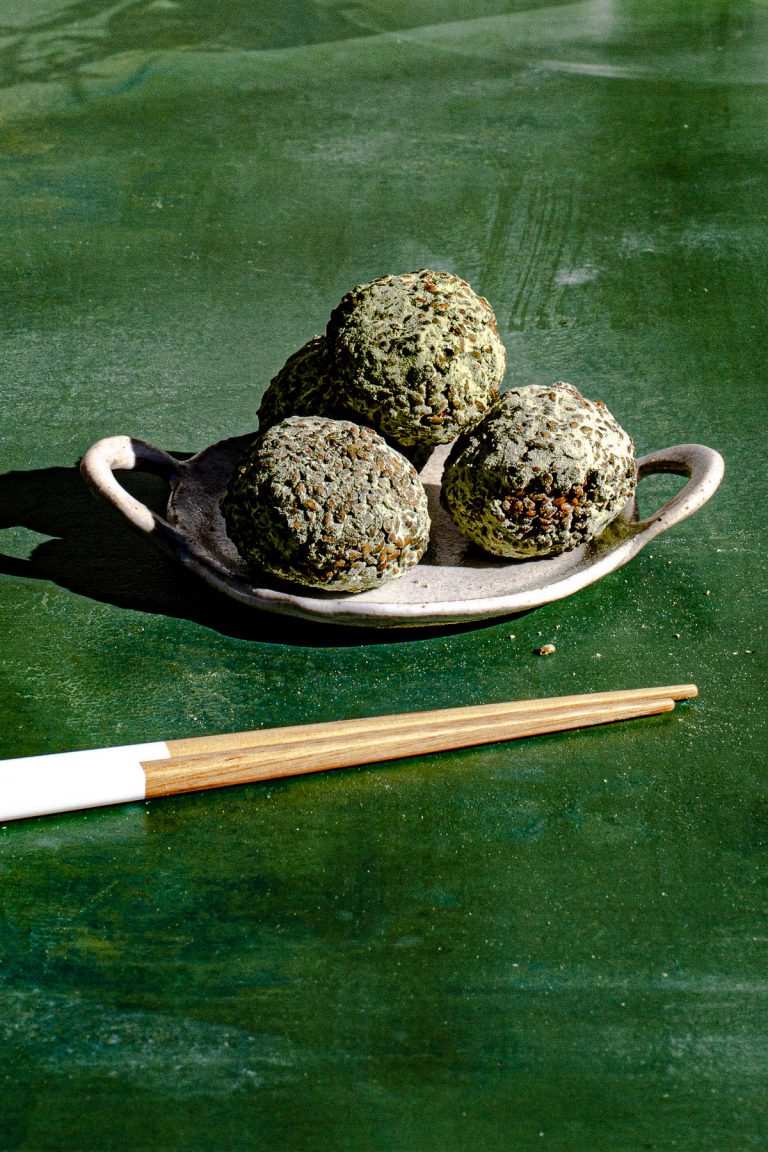 Matcha Goma Dango with Red Bean Paste Recipe - Rezel Kealoha