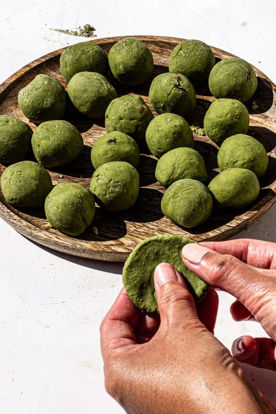 Matcha Goma Dango with Red Bean Paste Recipe - Rezel Kealoha
