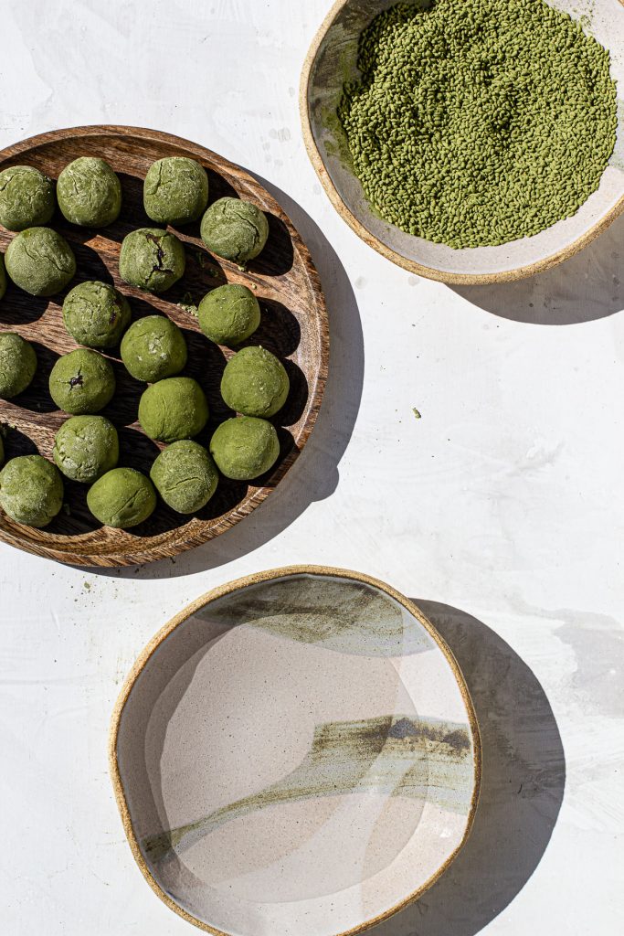 Matcha Goma Dango with Red Bean Paste Recipe - Rezel Kealoha