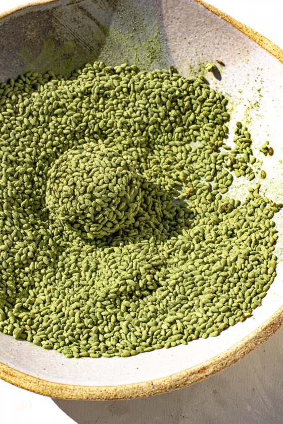 Matcha Goma Dango with Red Bean Paste Recipe - Rezel Kealoha