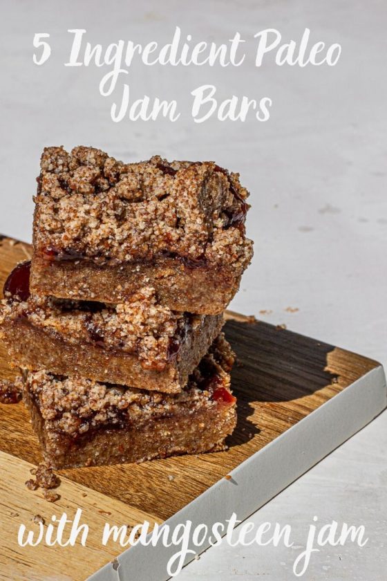 5 Ingredient Paleo Jam Bars with Mangosteen Jam - Rezel Kealoha