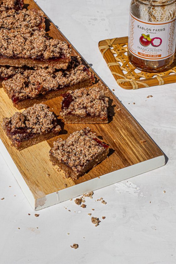 5 Ingredient Paleo Jam Bars with Mangosteen Jam - Rezel Kealoha