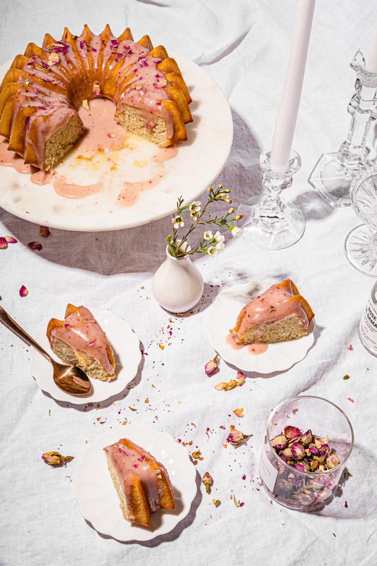 Two Ingredient Ispahan Cake with Raspberry, Rose and Lychee - Rezel Kealoha