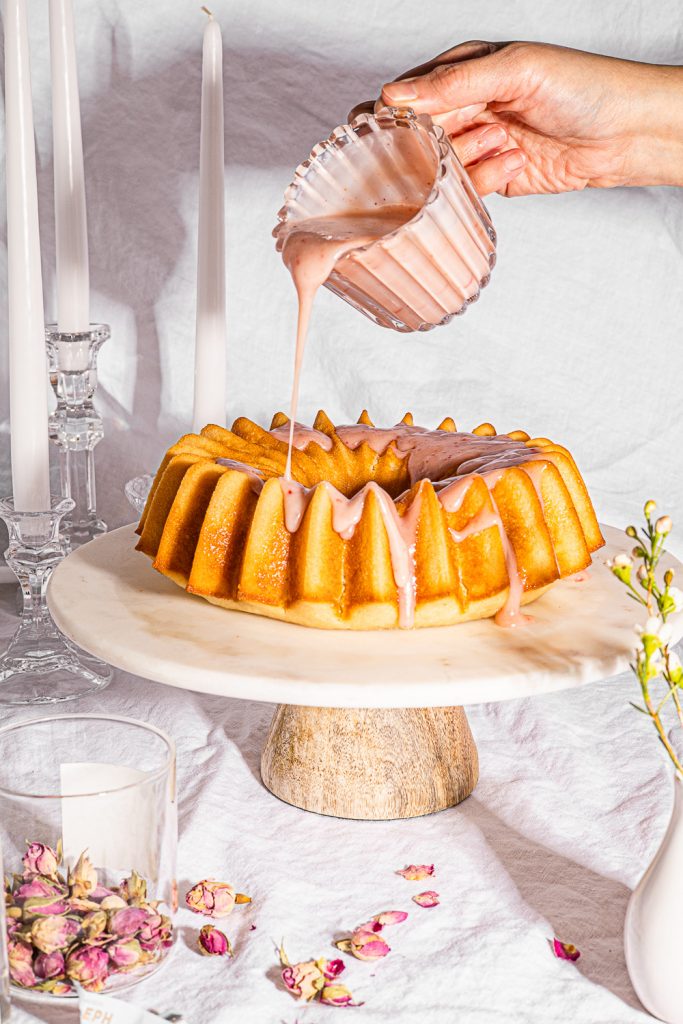 Two Ingredient Ispahan Cake with Raspberry, Rose and Lychee - Rezel Kealoha