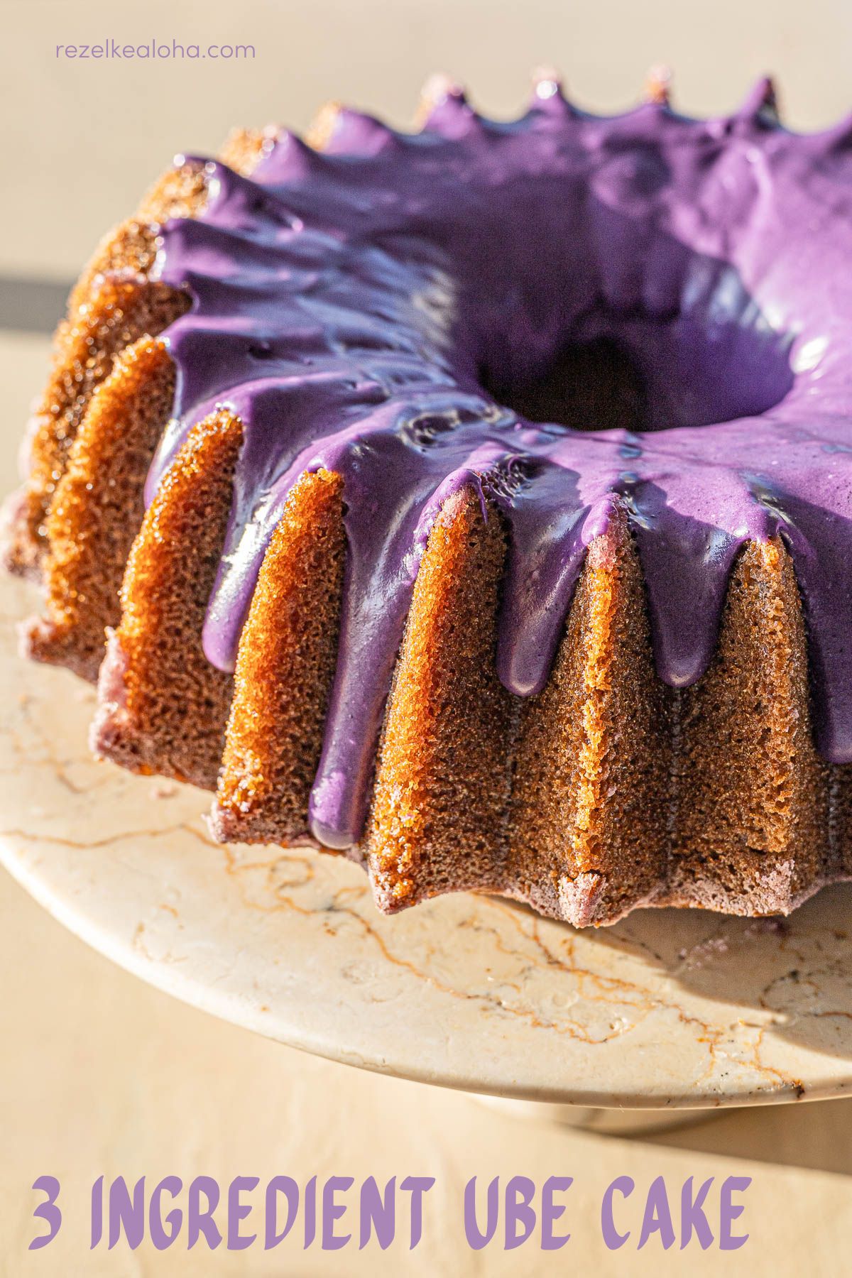 3 Ingredient Ube Cake - Rezel Kealoha