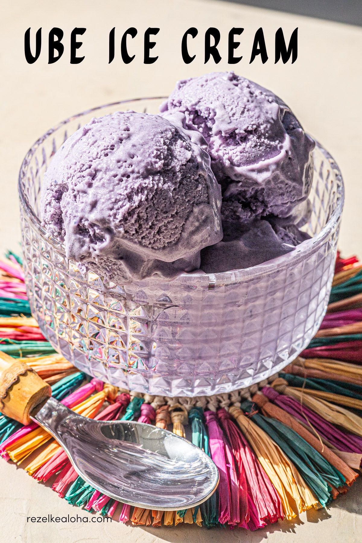 Ube Ice Cream - Made with Ube Halaya! - Rezel Kealoha