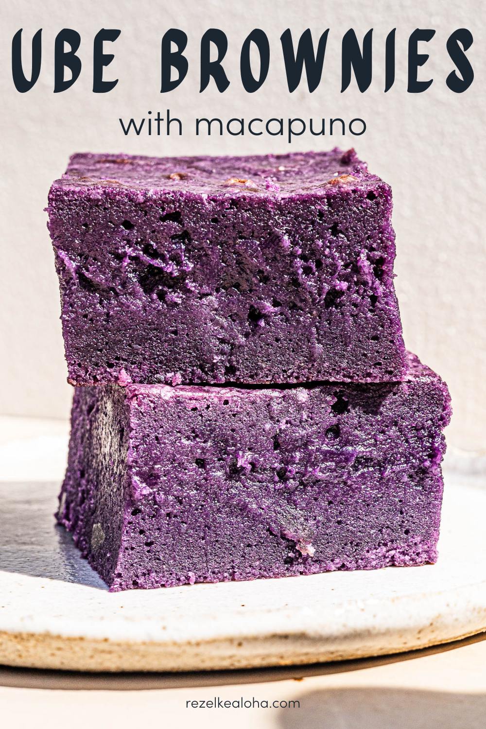 Ube Brownies with Macapuno - Rezel Kealoha