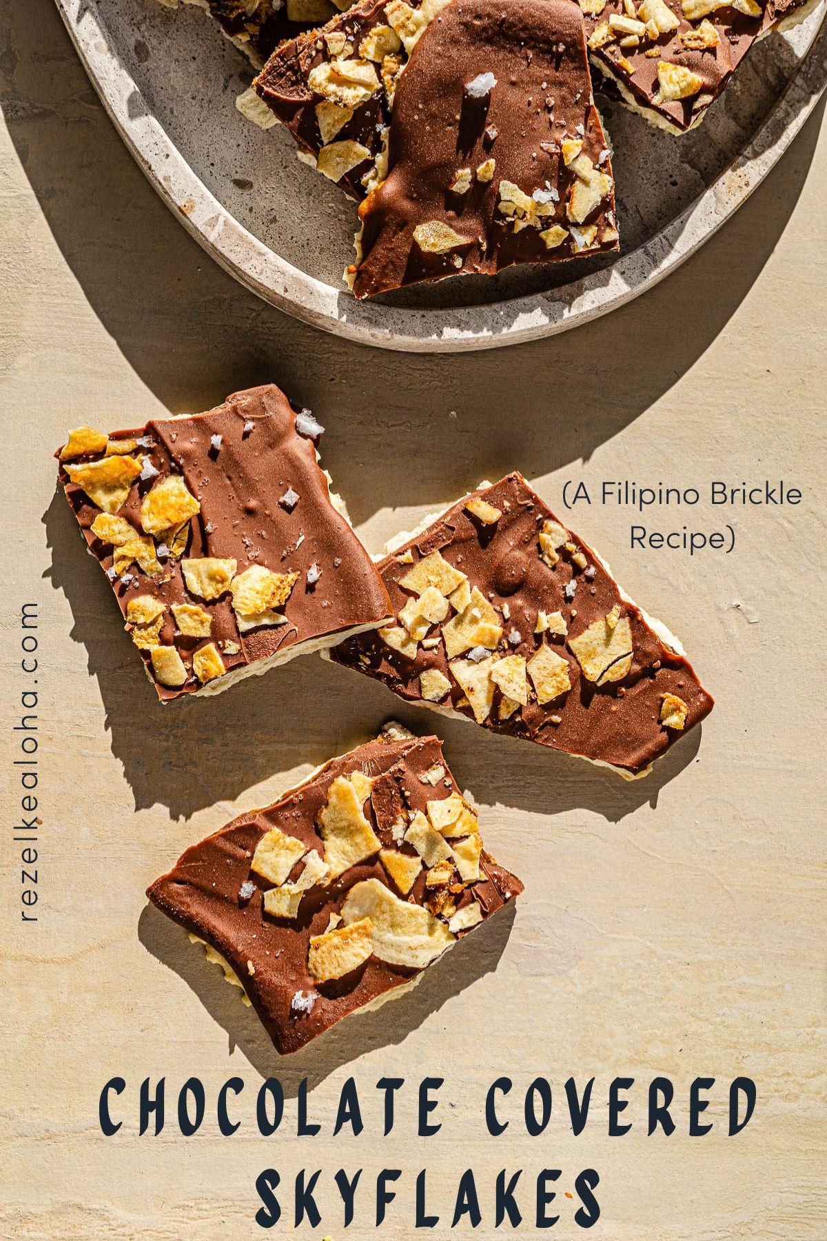 Chocolate Covered Skyflakes (A Filipino Brickle Recipe) - Rezel Kealoha