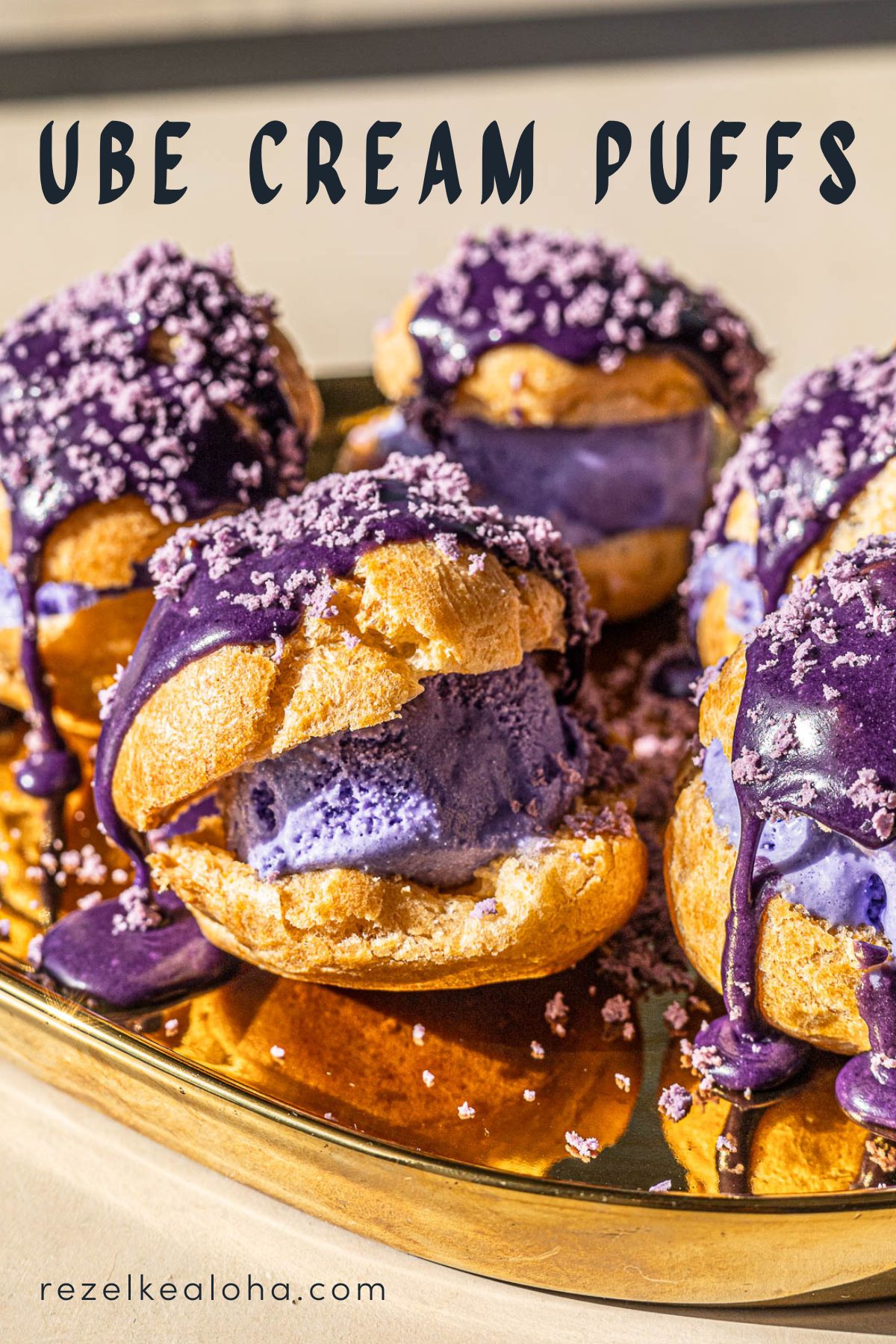 Ube Cream Puffs - Rezel Kealoha