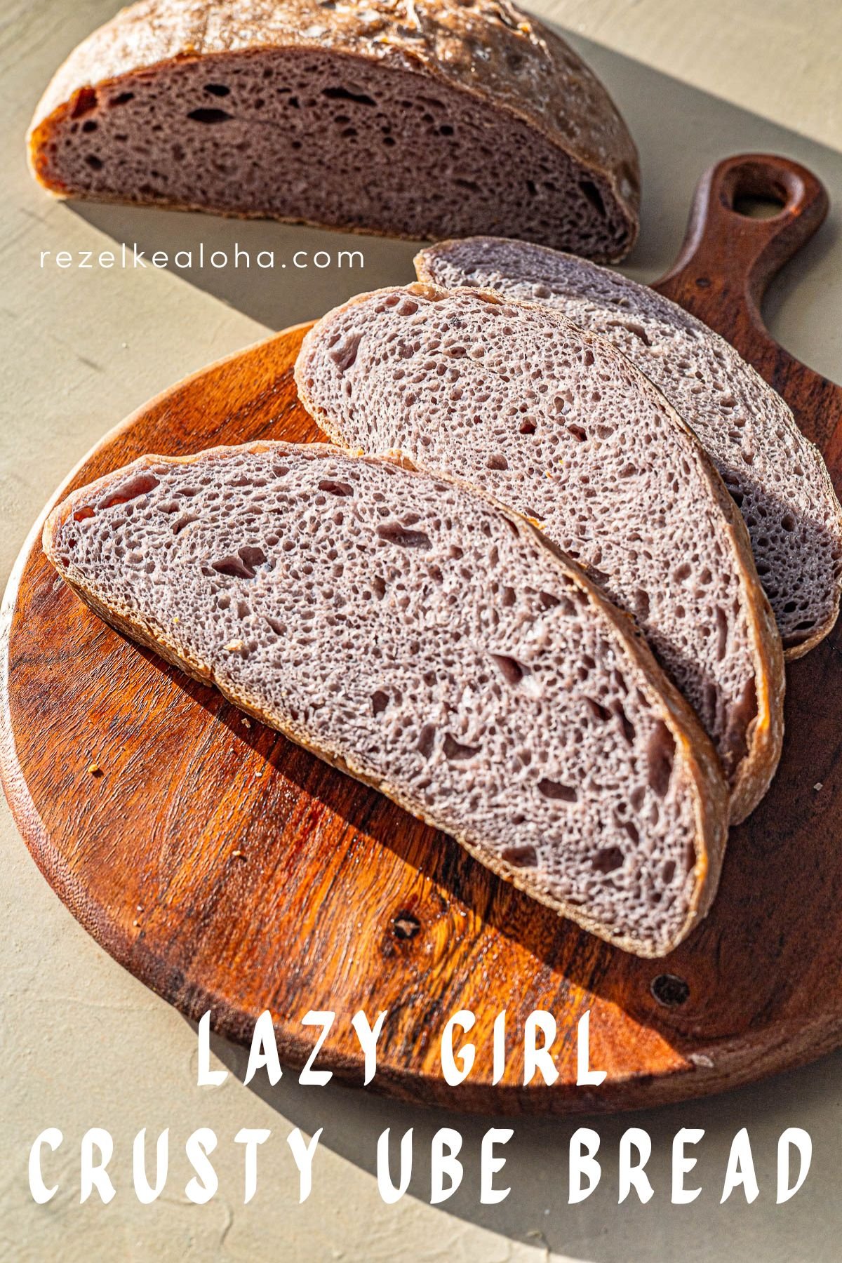 Crusty Ube Bread - A No Knead Version - Rezel Kealoha