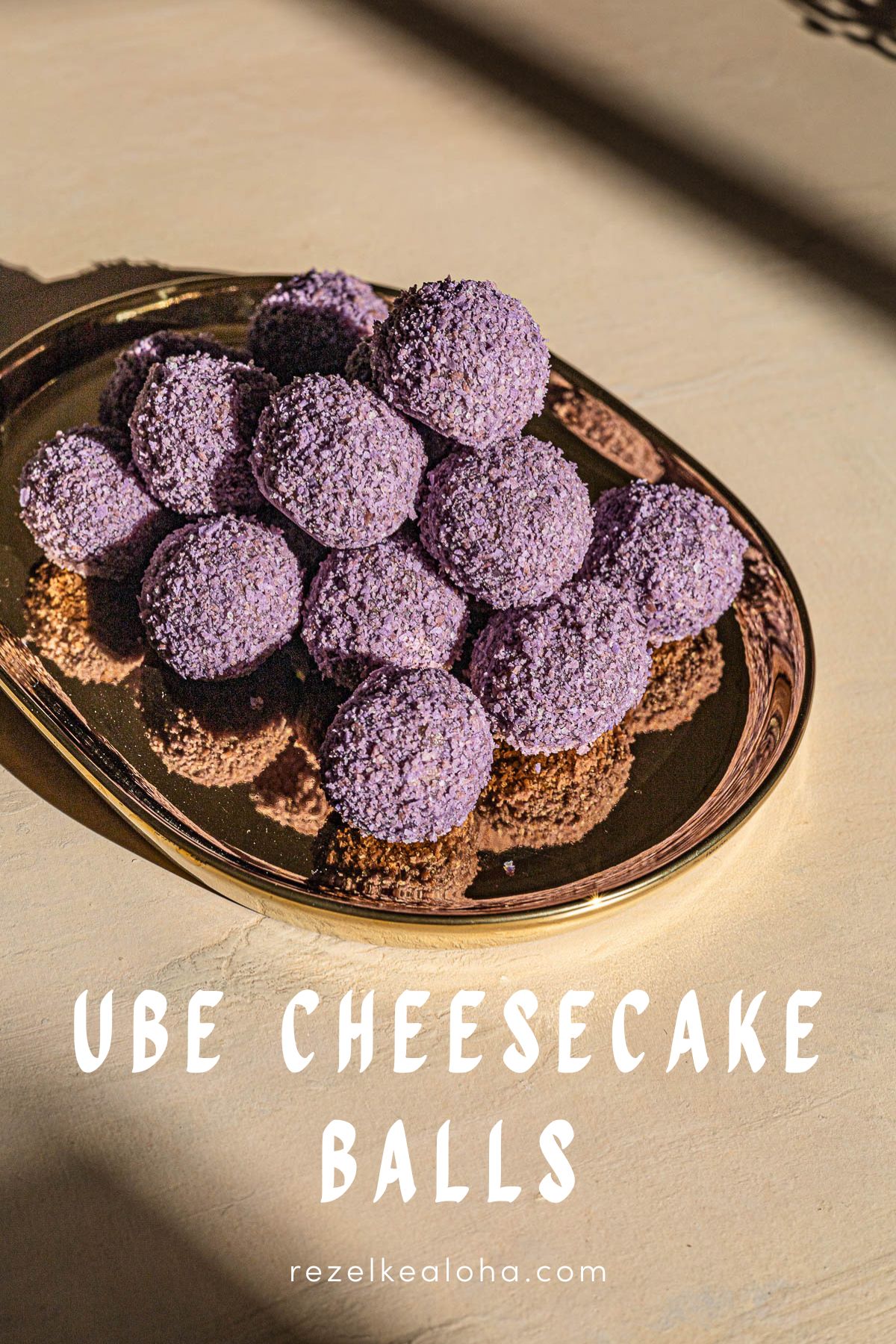 Ube Cheesecake Balls - Rezel Kealoha