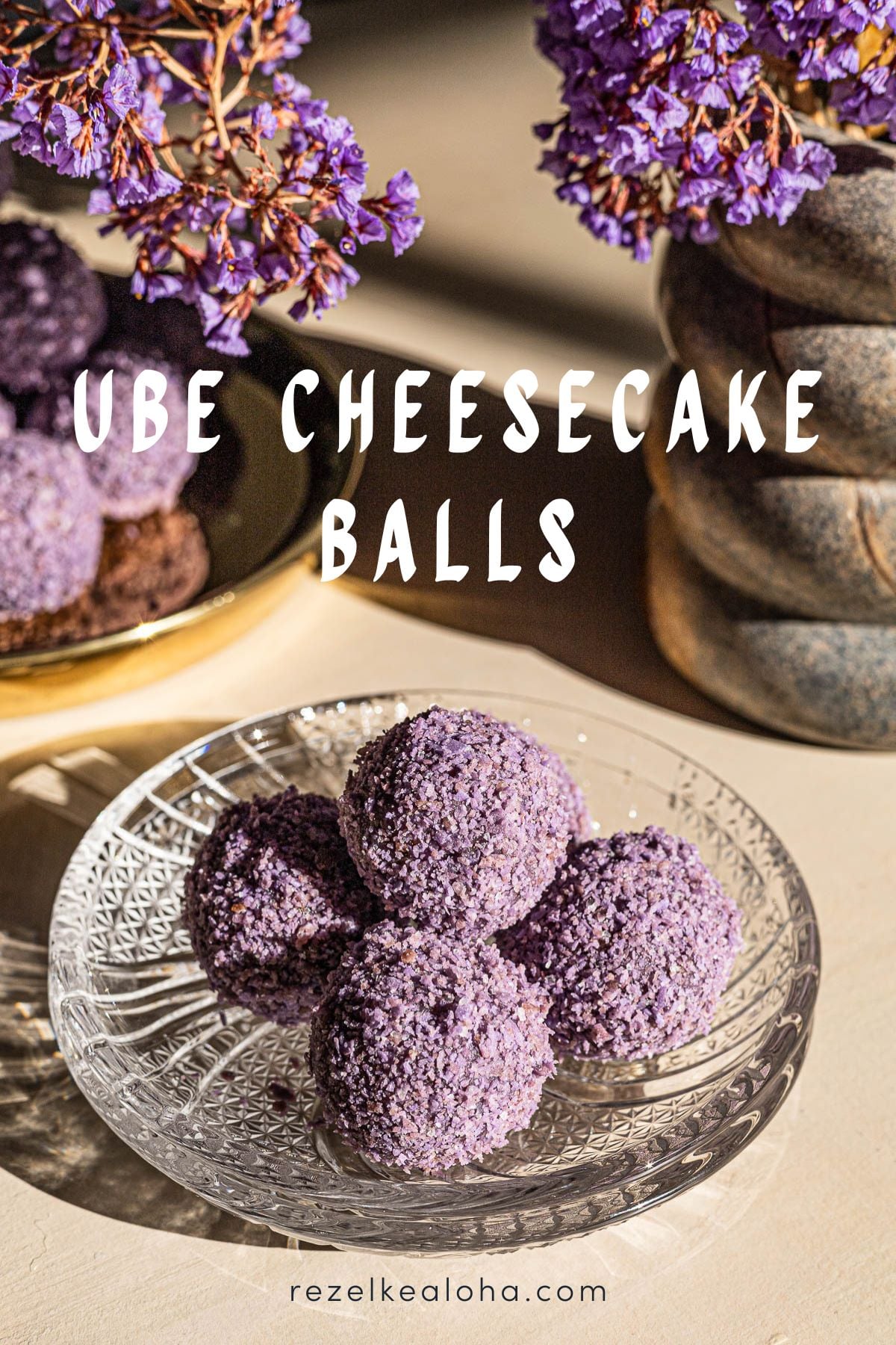Ube Cheesecake Balls - Rezel Kealoha